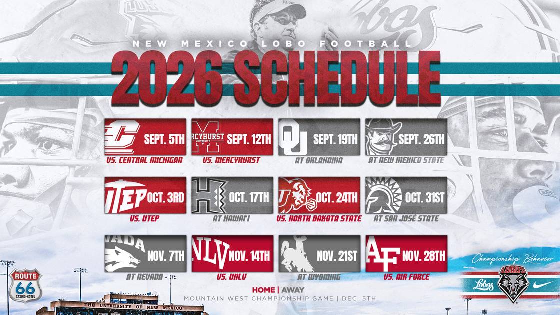 Lobo Football Conference Schedule Set - New Mexico Lobos - Official ...