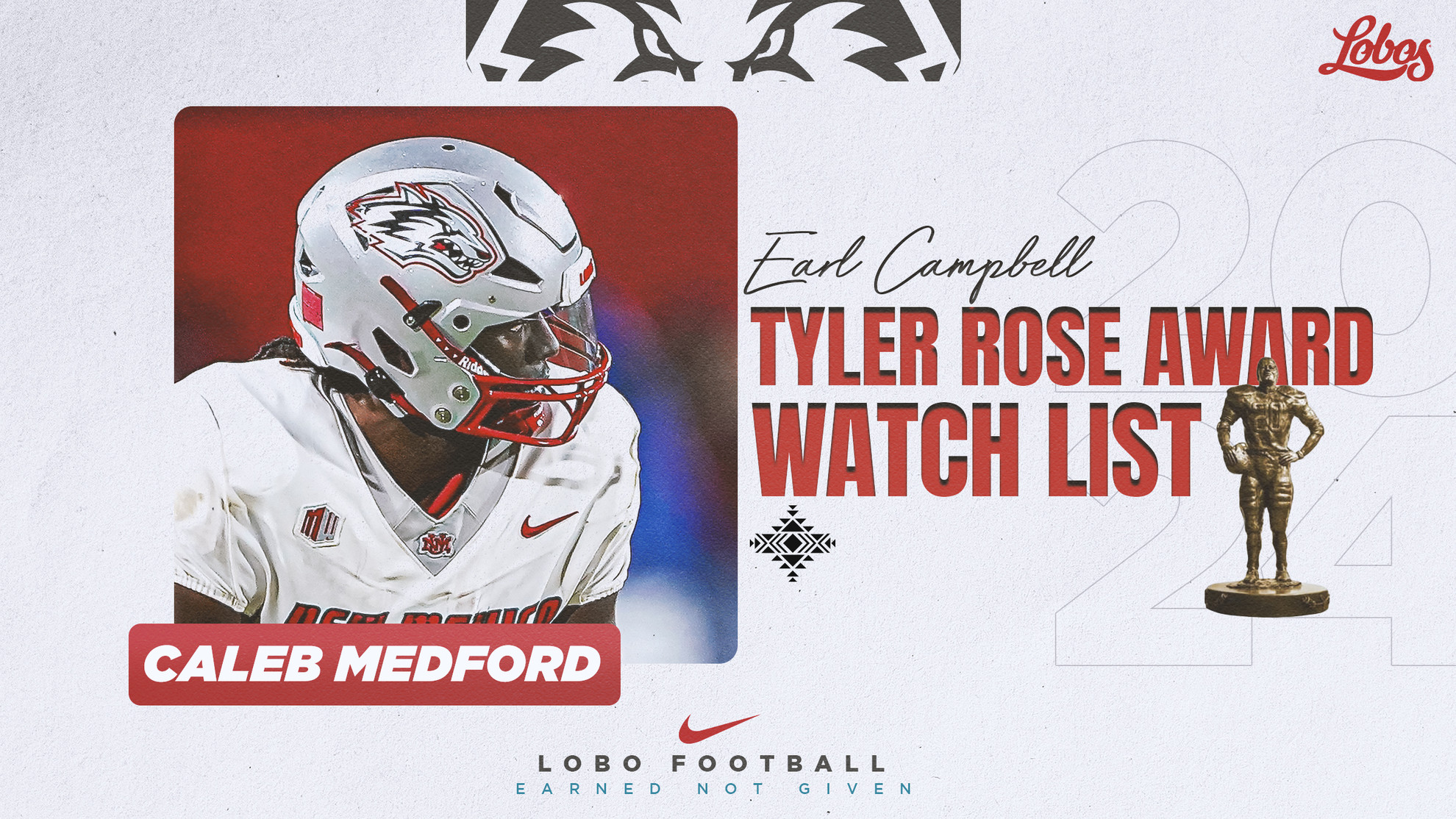 Caleb Medford Named to Earl Campbell Tyler Rose Watch List - New Mexico ...