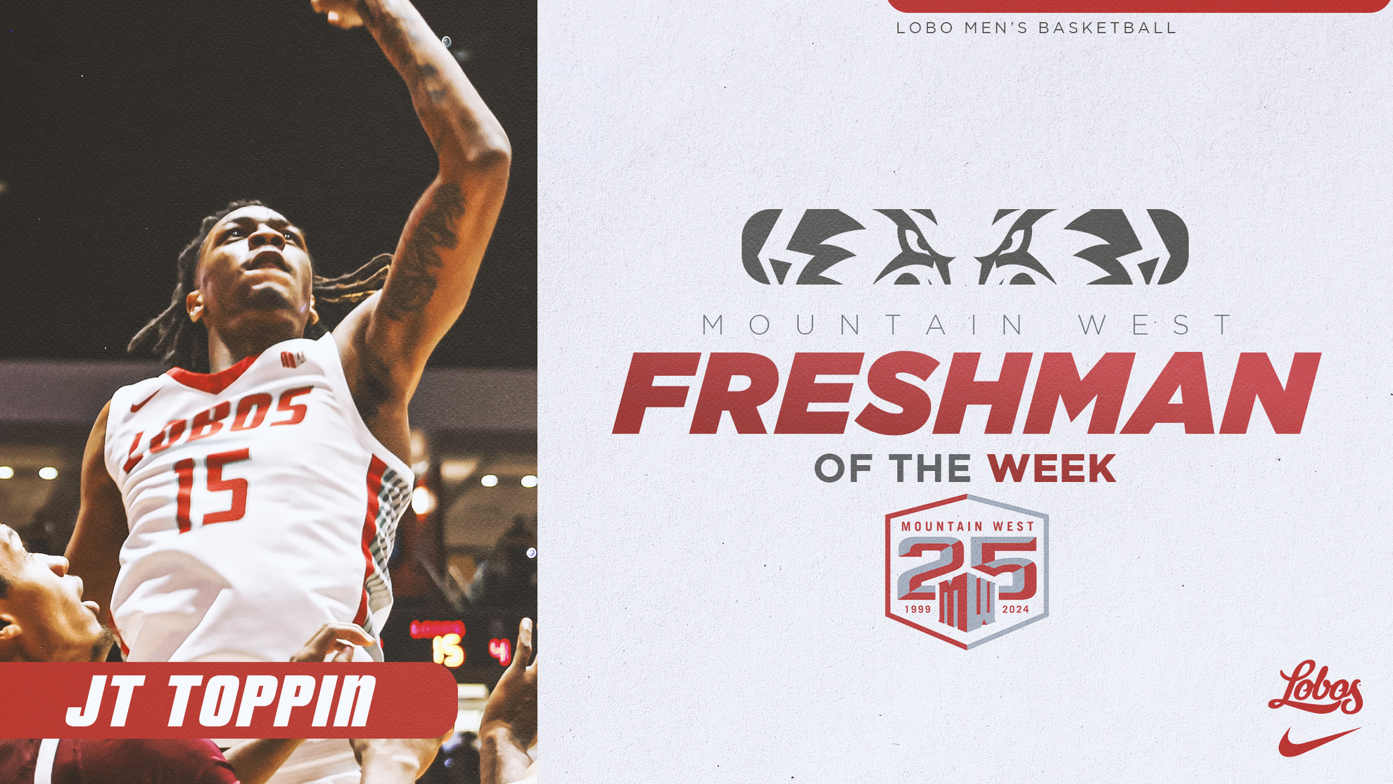JT Toppin Earns Ninth Mountain West Freshman of the Week Honor - New ...