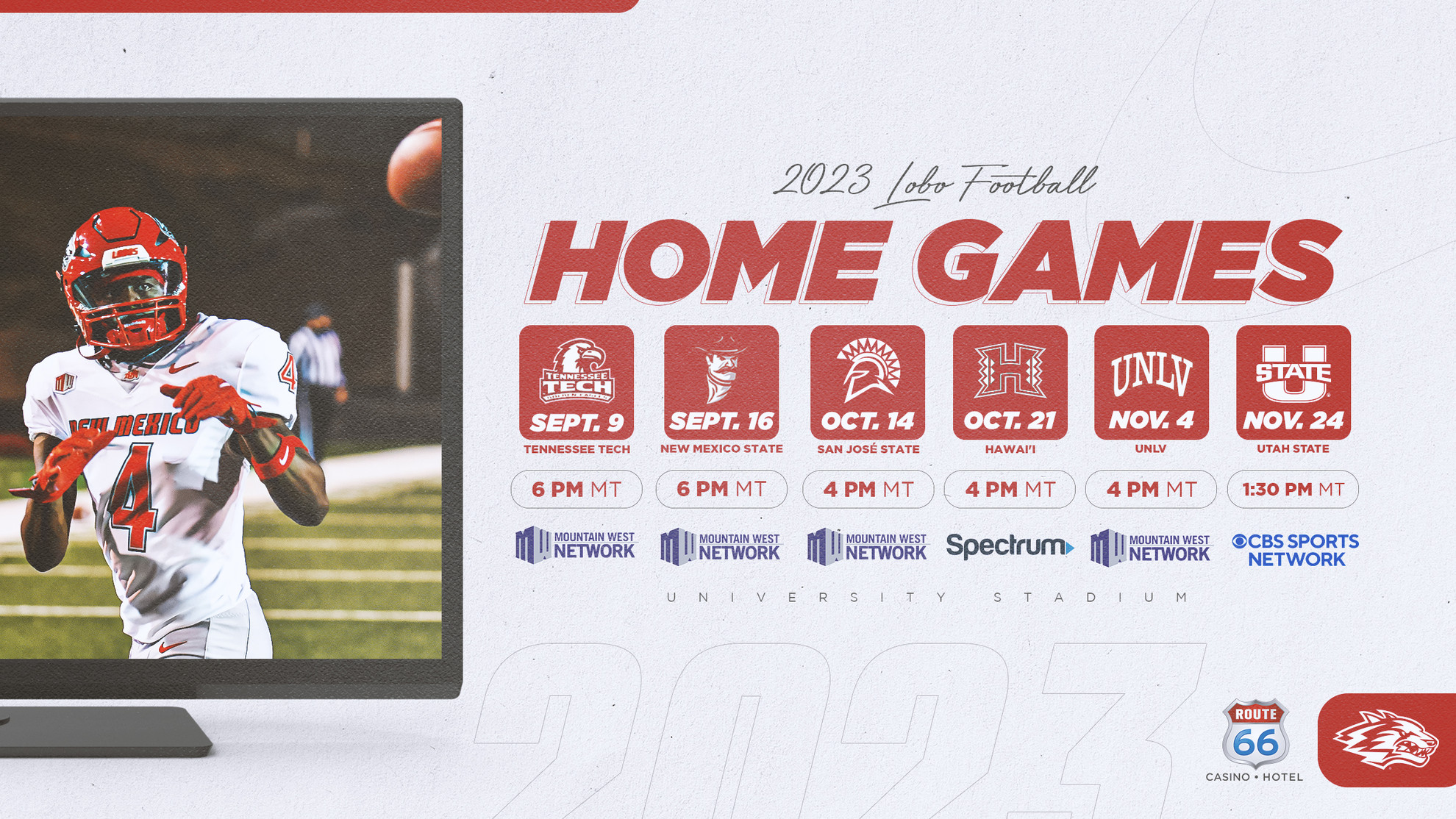 Lobo Football Home Game Times Set - New Mexico Lobos - Official ...