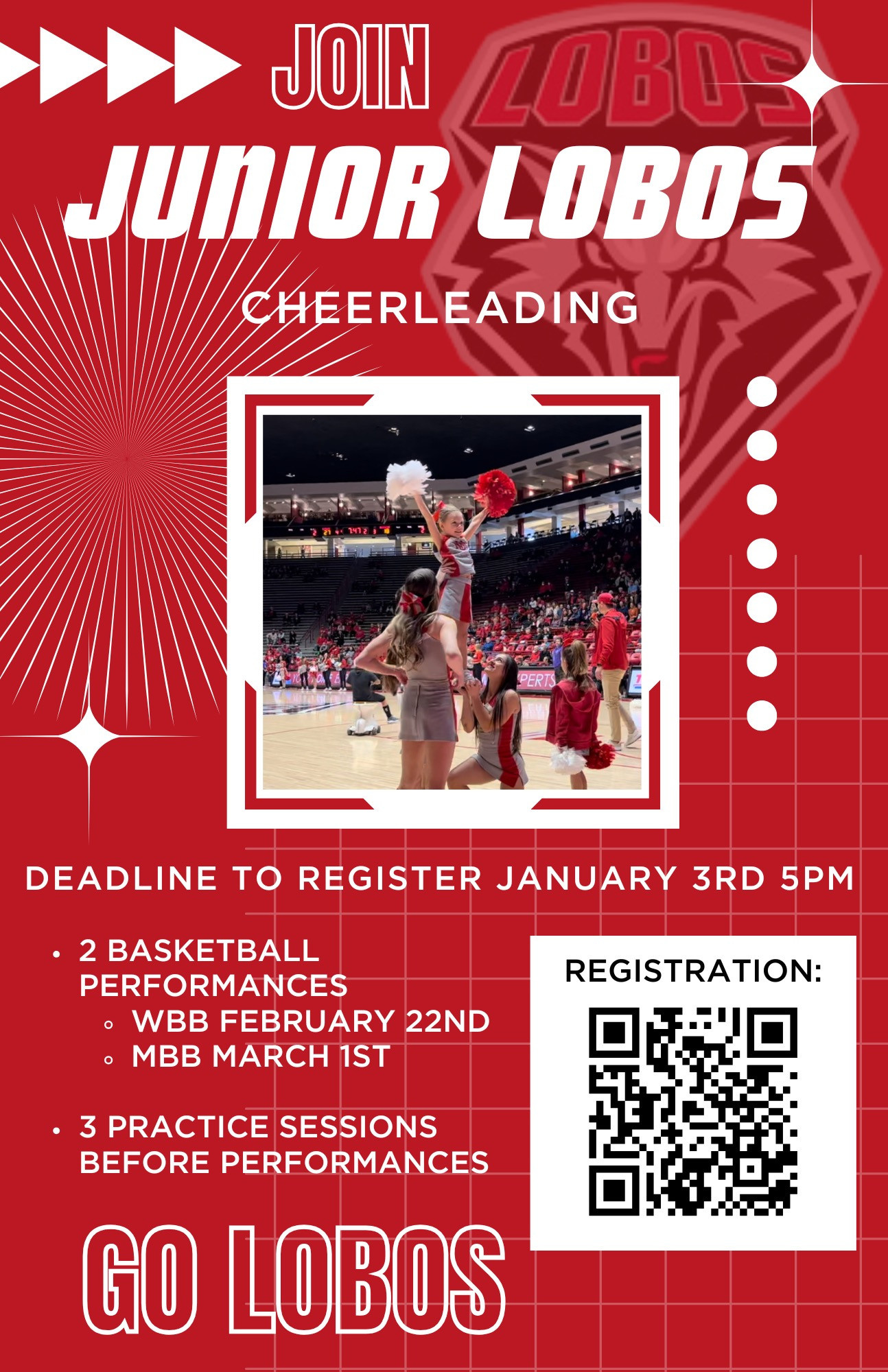 Registration for Junior Lobos Cheerleading Now Open - New Mexico Lobos - Official Athletics Website