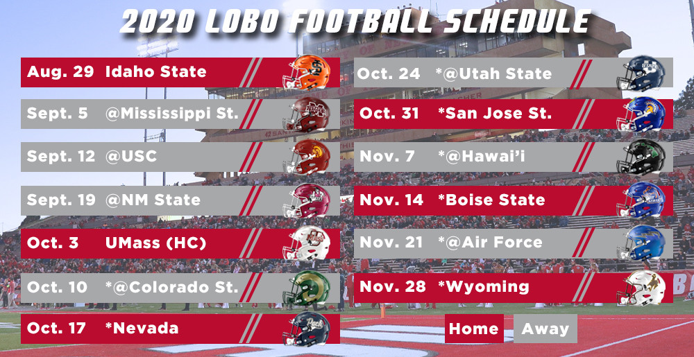 Lobo 2020 Football Schedule Released - New Mexico Lobos - Official ...