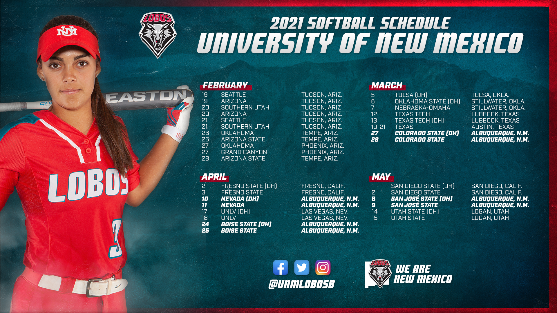 UNM Softball Unveils Competitive 2021 Schedule - New Mexico Lobos ...