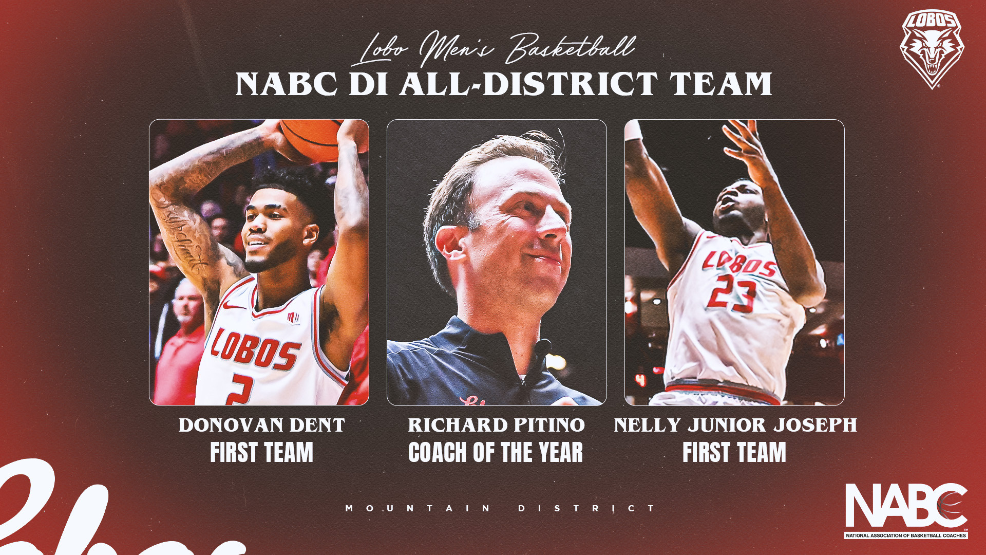 Dent, Joseph and Pitino Earn NABC All-District Honors - New Mexico ...