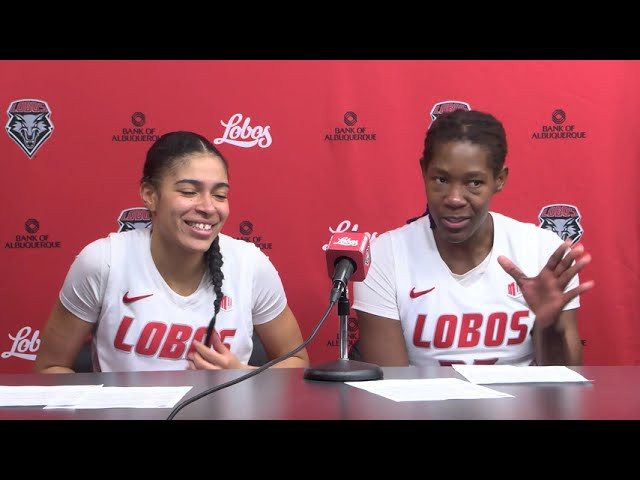 Lobo WBB vs. Wyoming Postgame: Nayli Padilla & Emma Najjuma (12/31/25 ...